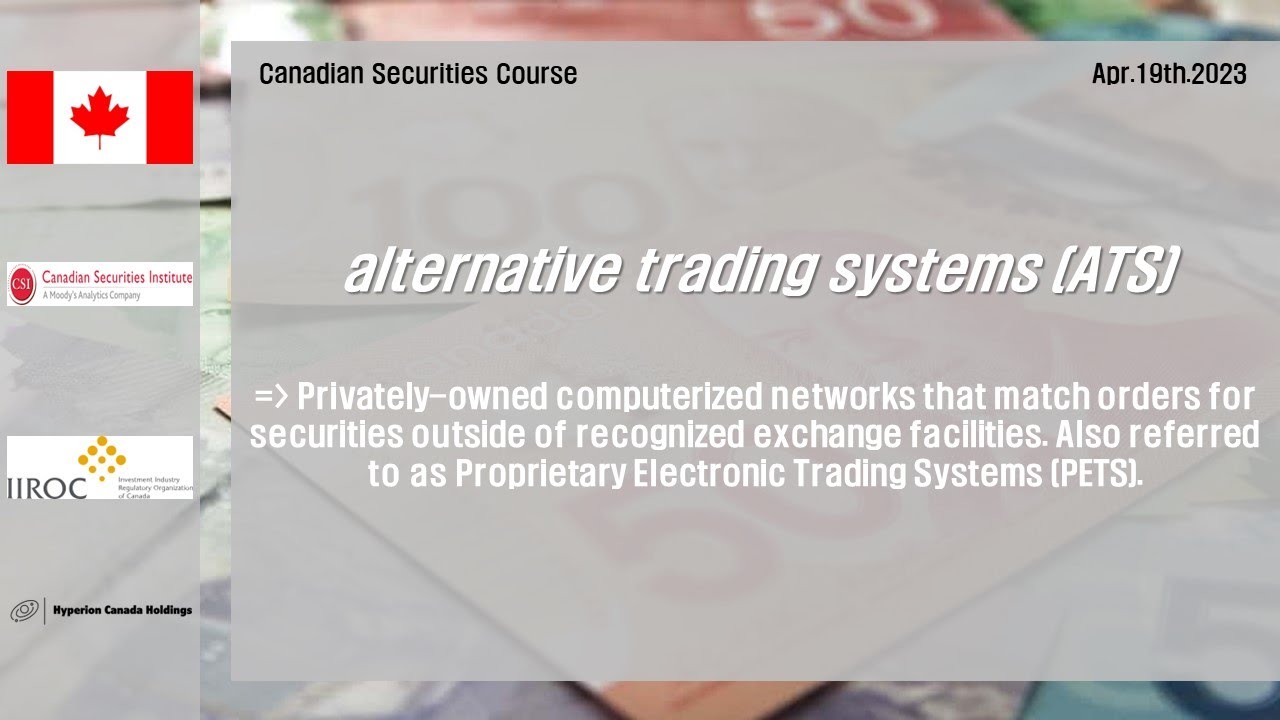 [CSC] 필수 단어 "alternative trading systems (ATS)" - YouTube