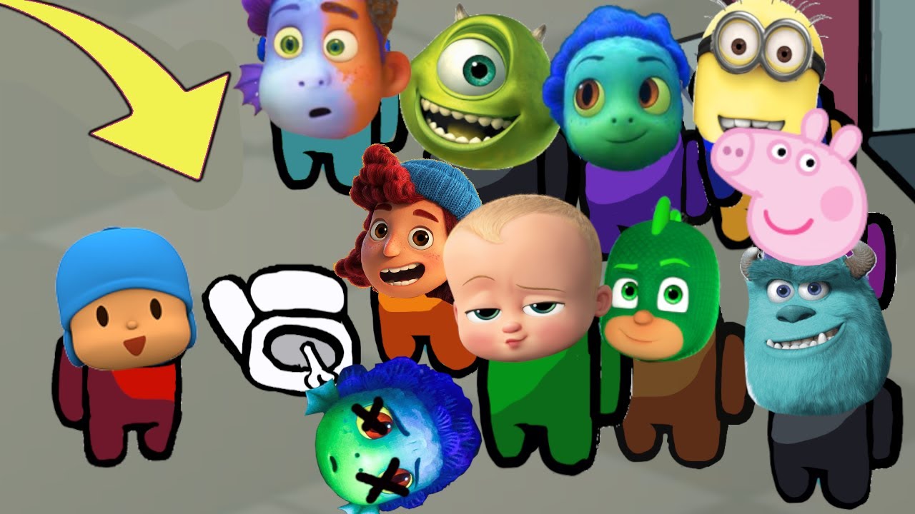 Pocoyo vs 1000 Pixar's Sea Luca 2021 Among Us distraction dance ...