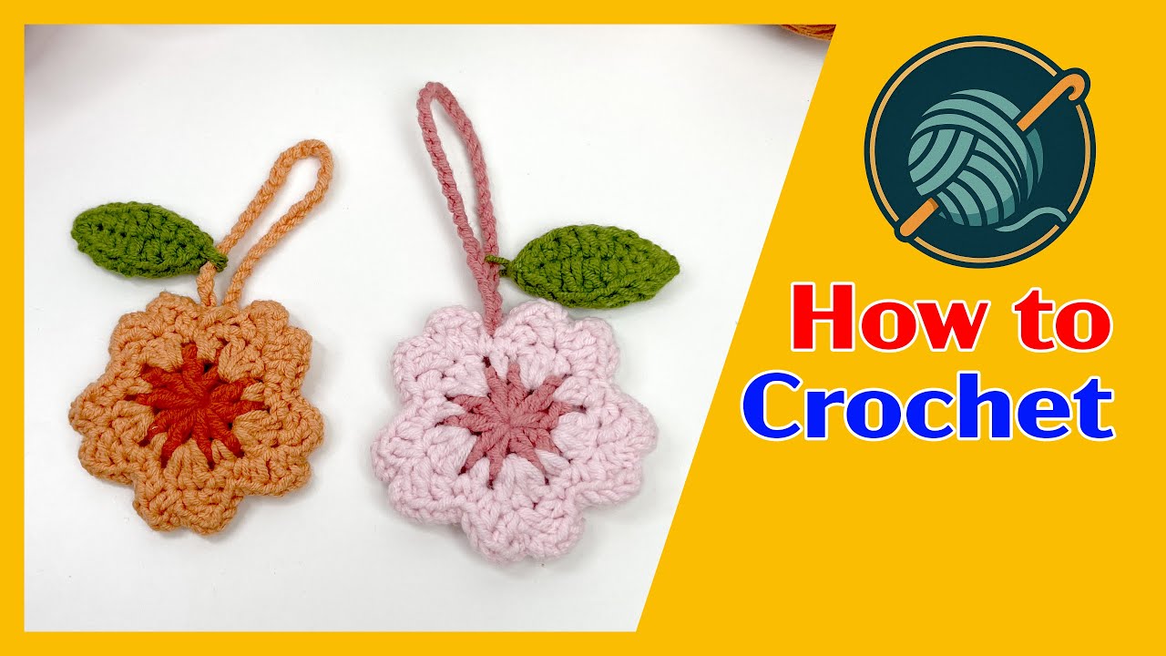 How to Crochet a SAKURA Flower Keychain | Easy Crochet Sakura Flower ...