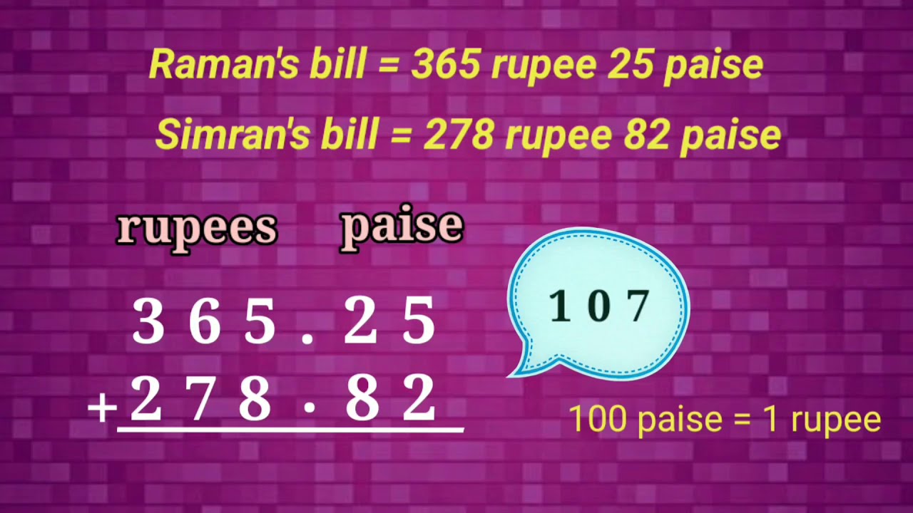 To understand addition of money in real life in English - YouTube