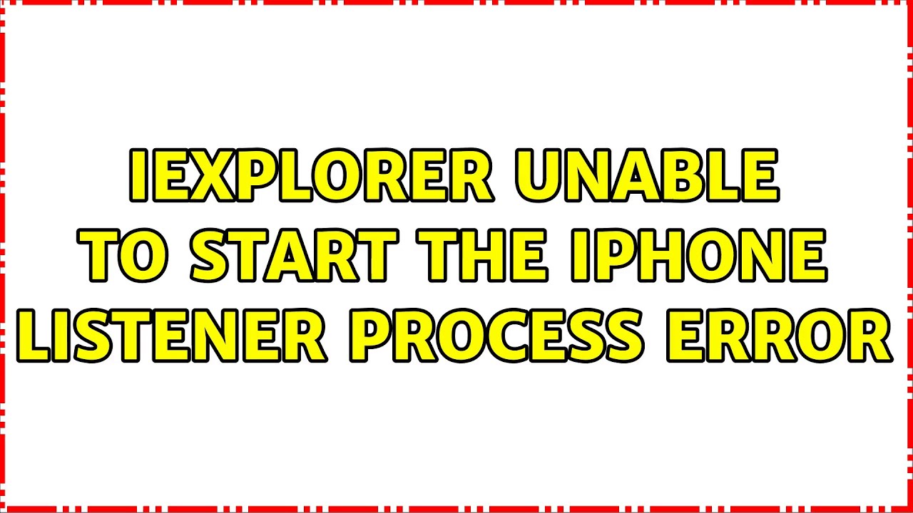 iExplorer unable to start the iPhone listener process error - YouTube