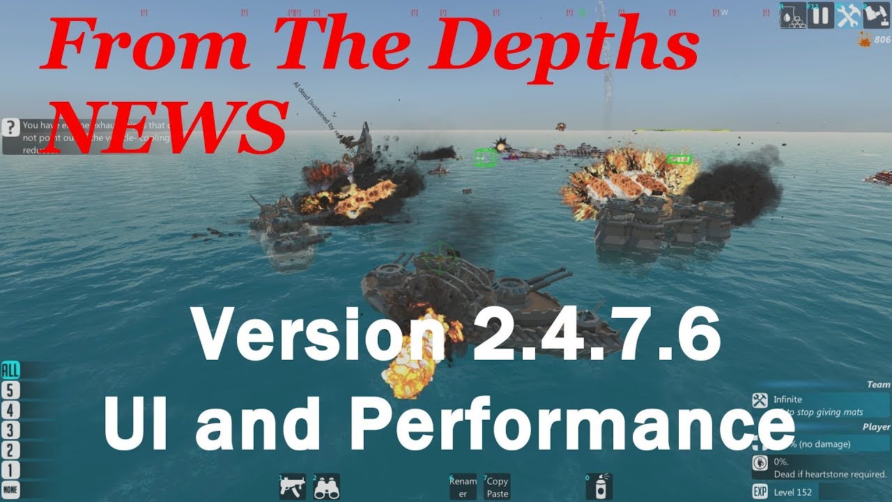 From The Depths News, UPDATE 2.4.7.6 UI and Performance - YouTube