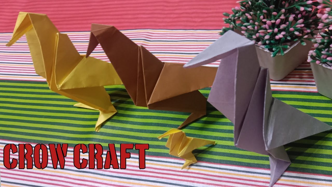 How to make paper crow | Paper craft | Origami crow | Paper bird - YouTube