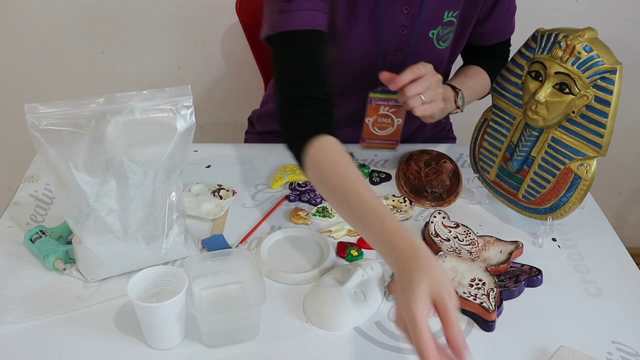 Cum sa realizezi Decoratiuni din ipsos si praf ceramic - YouTube