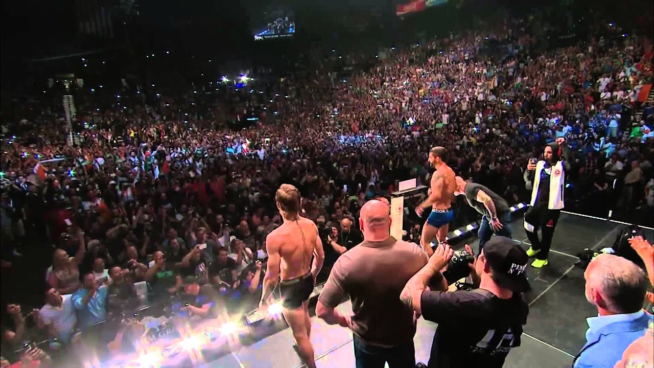 Raucous Crowd For UFC 189 Weigh-In - YouTube
