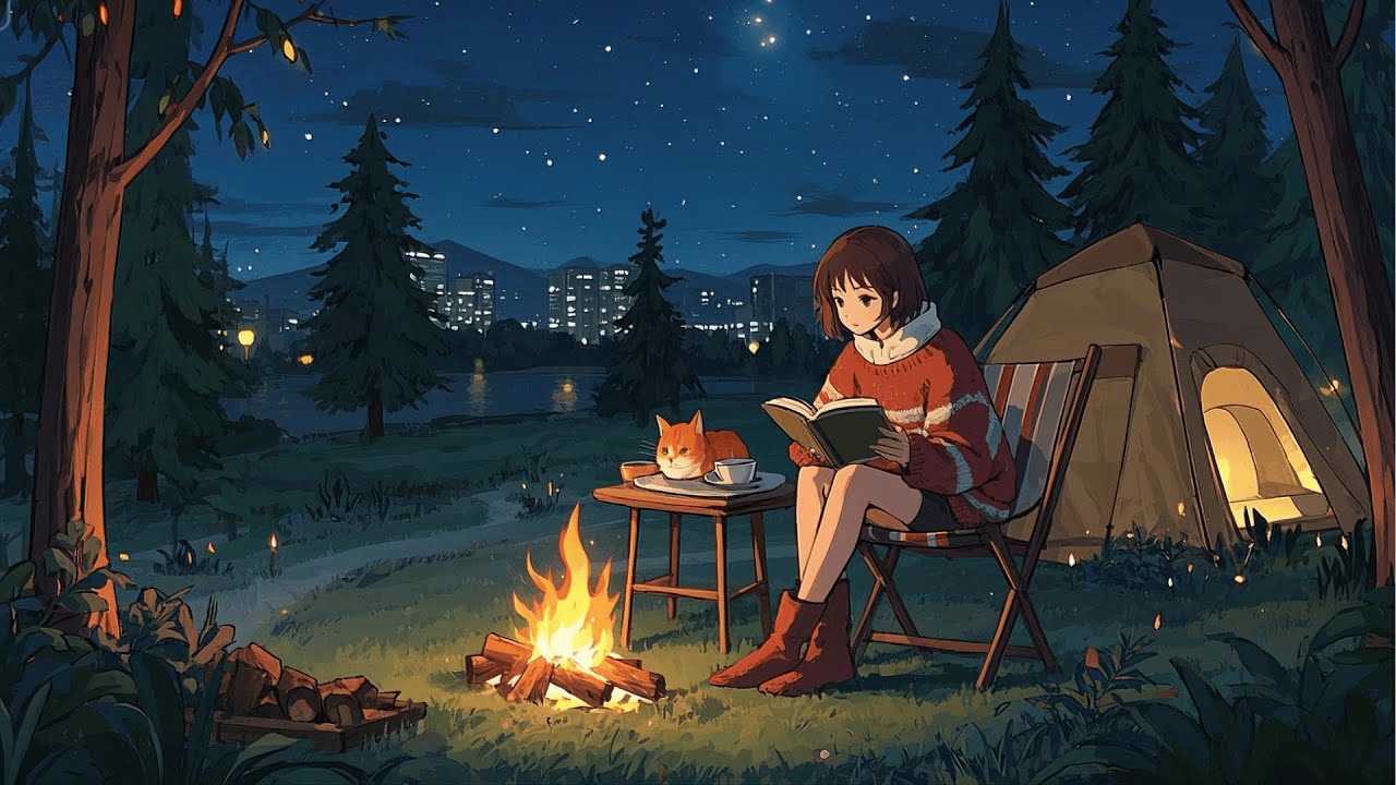 Chilling Campfire Lofi 🔥 Stress Relief, Relaxing Music [chill lo-fi hip ...