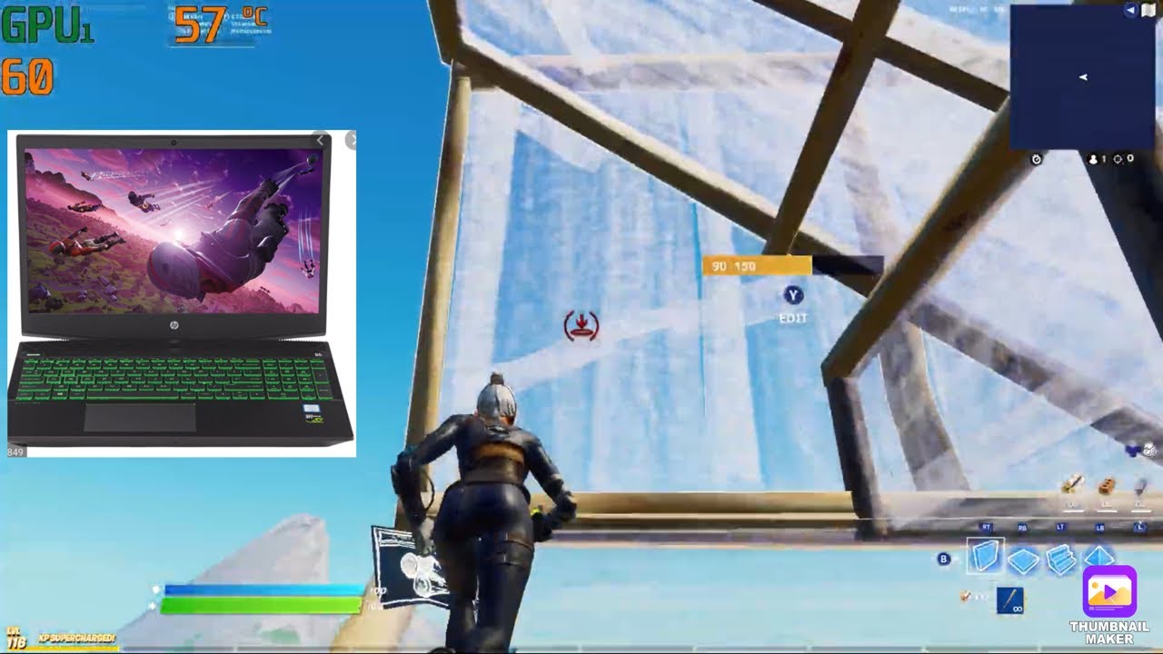 Fortnite FPS Test On HP Pavilion 15 Gaming Laptop(Low Meshes) - YouTube