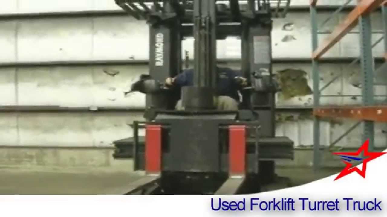 USED FORKLIFT TURRET: Narrow Aisle stocking truck - YouTube