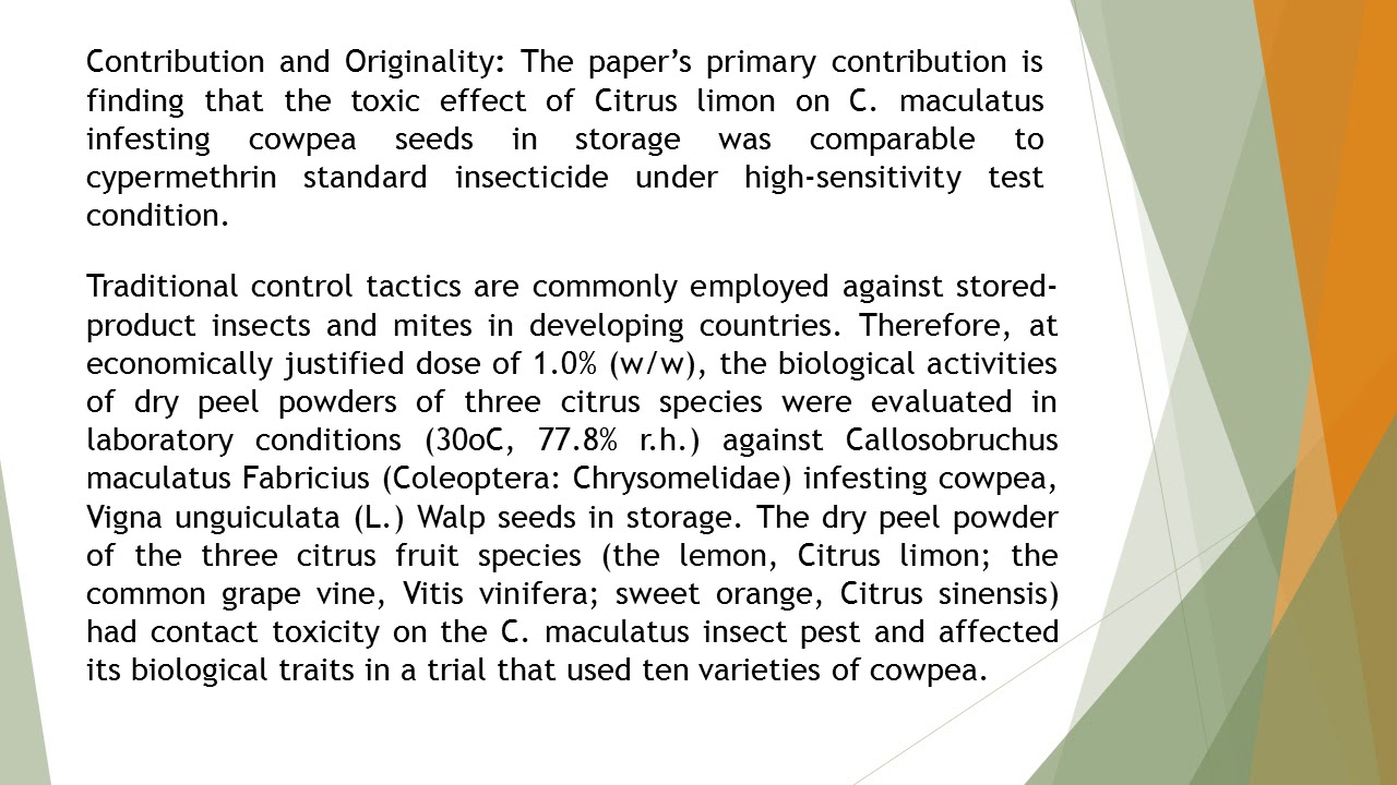 High Sensitivity Testing of Effectiveness of Citrus Limon, Vitis ...