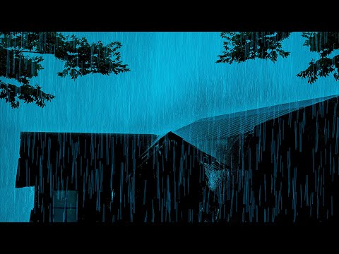 Drift Into Deep Sleep 🌧️ Torrential Rain on Metal Roof with Rolling Thunder in Midnight Rainforest