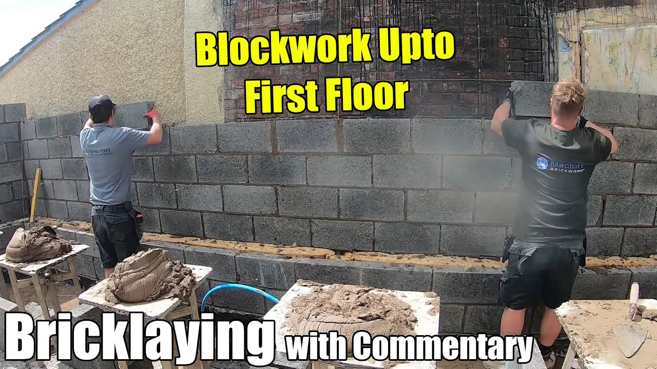 The Awkward Extension - Blockwork To First Floor - Bricklaying With Commentary #bricklaying # ...