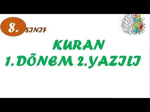8. SINIF KURANI KERİM 1. DÖNEM 2. YAZILI