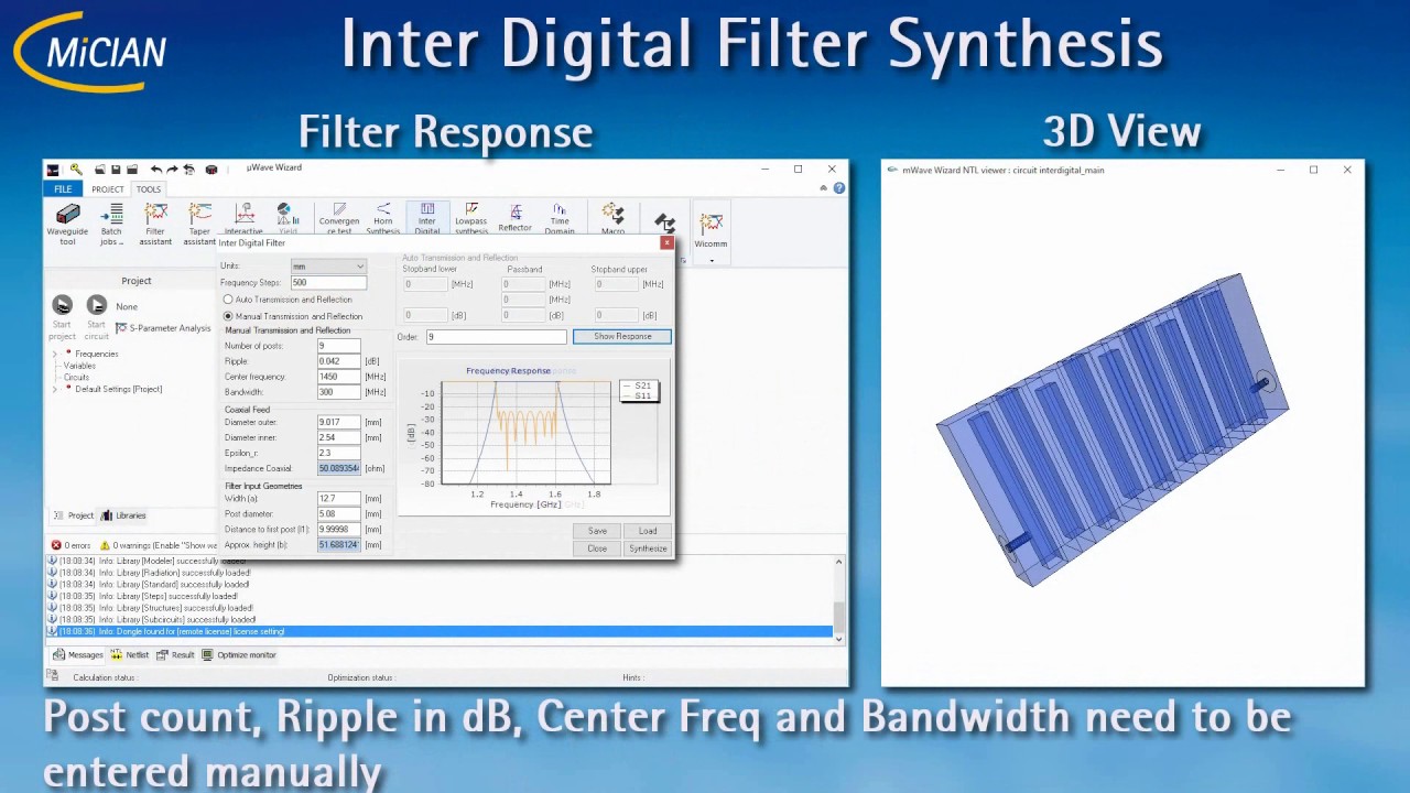 µWave Wizard: Inter Digital Filter Synthesis - YouTube
