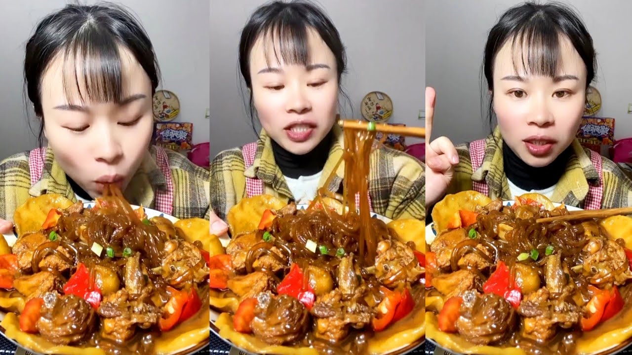 (Mukbang ASMR) Susu Yummy Food Eating, Braised Ground Pot Chicken - YouTube