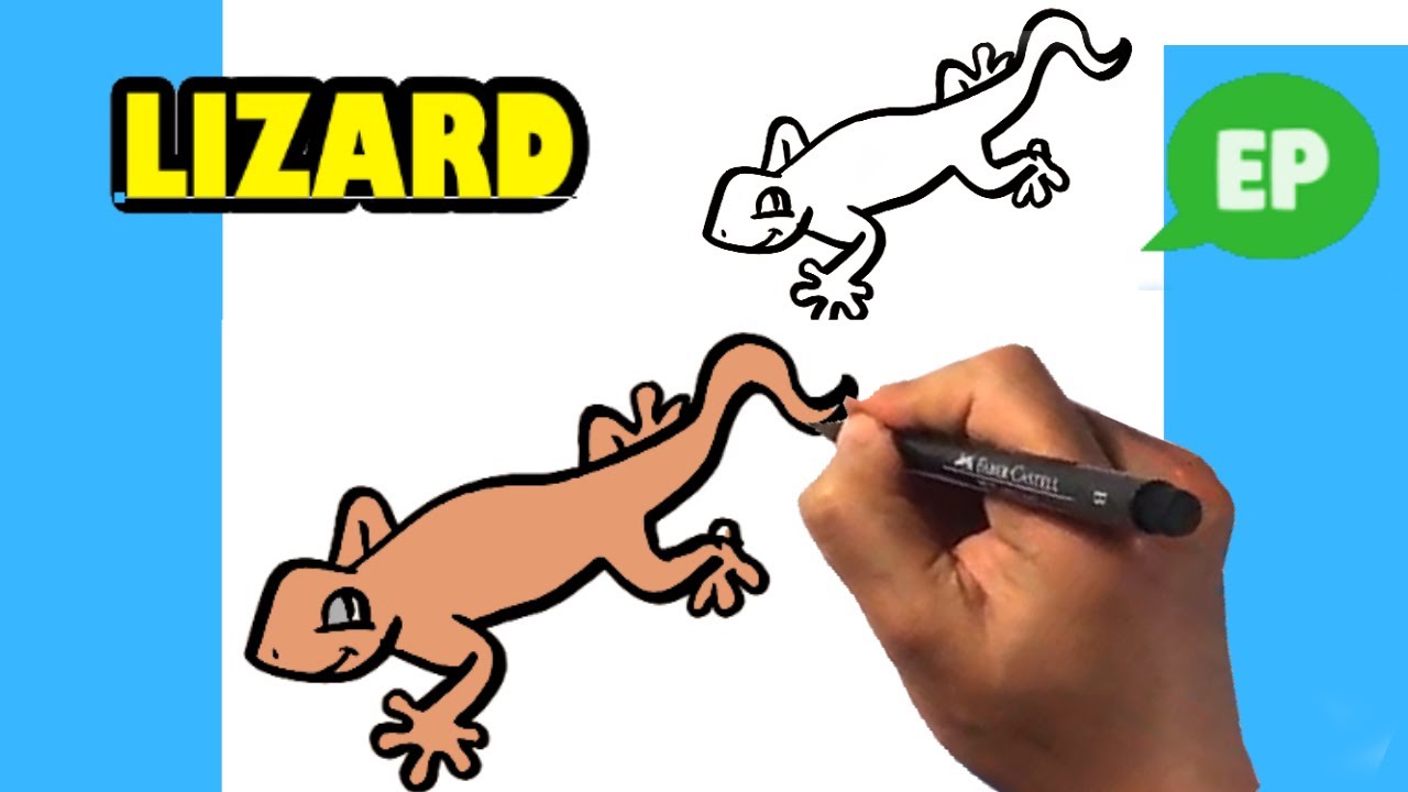How to Draw a Lizard - Easy Pictures to Draw - YouTube