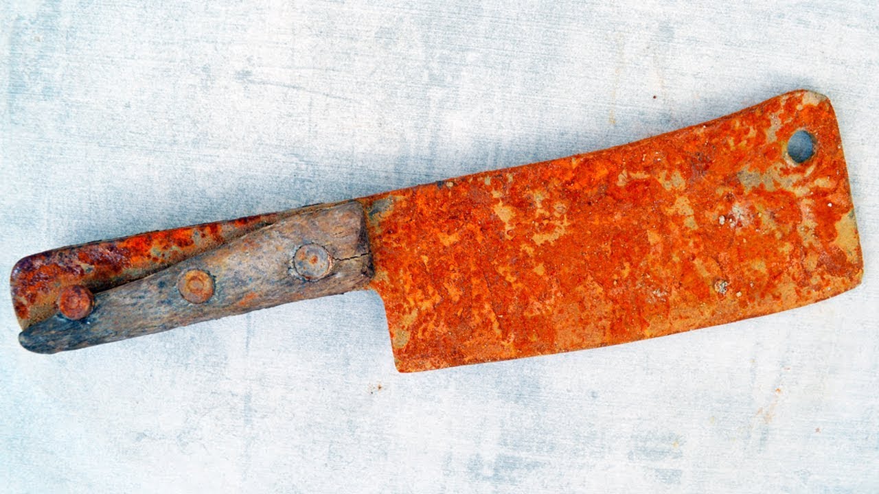 Old Rusty Chef Cleaver Restoration - YouTube