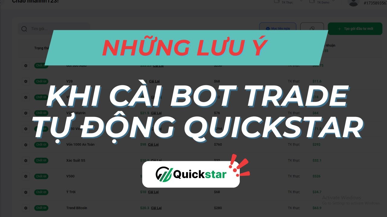 Những Lưu Ý Phải Biết Khi Cài Bot Quickstar - Bot Tự Động Trade - YouTube