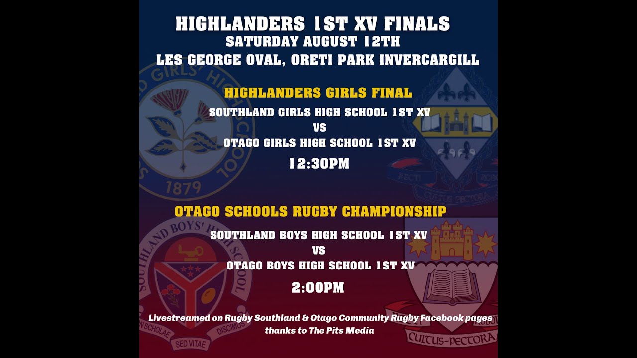 2023 First XV Rugby SGHS vs OGHS Les George Oval, Invercargill New ...