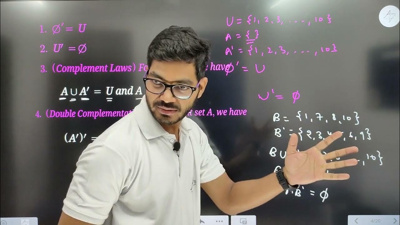 Complement of a Set || Introduction of Ex 1.5 class 11 sets || Chapter 1 Sets Class 11 - YouTube