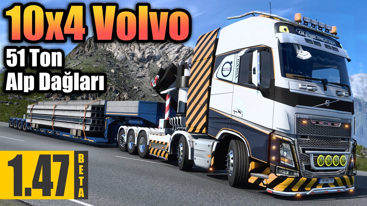 51 Ton ile Alp Dağlarını Tırmanıyoruz // 10x4 Volvo Vinç Çekici | Ets2 ...
