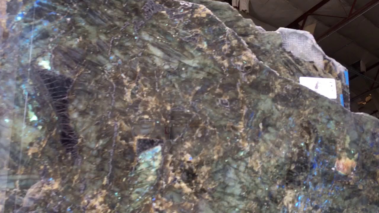 Labradorite granite slab - YouTube