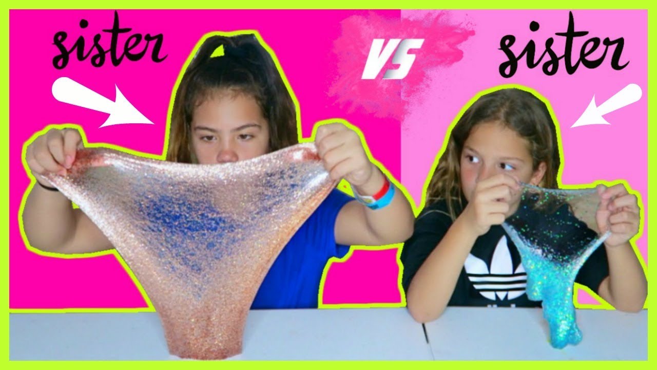 SISTER VS. SISTER " CLEAR SLIME CHALLENGE " WHO DID BETTER ? SISTER ...