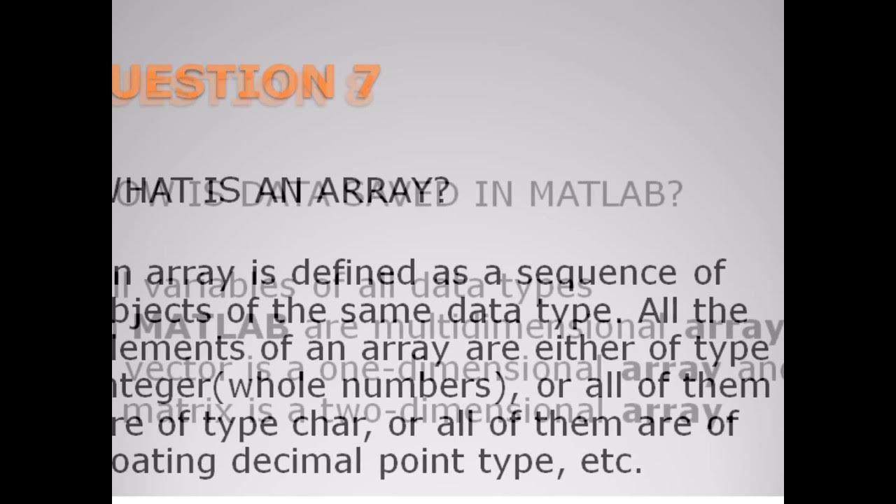 MATLAB QUESTIONS AND ANSWERS - YouTube