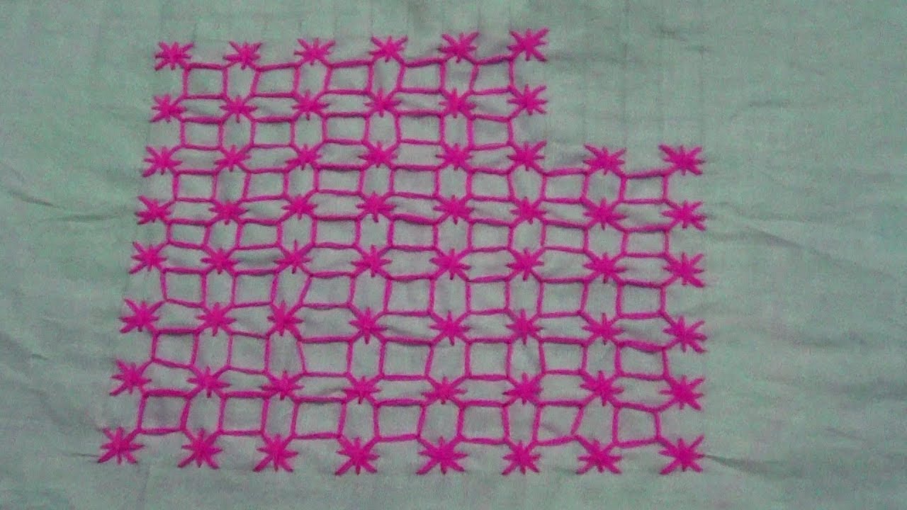 Hand Embroidery : Gingham / Chicken Scratch Embroidery - YouTube