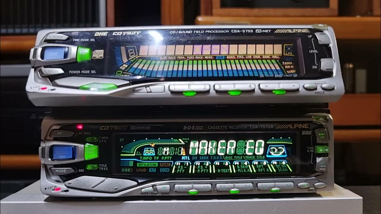 (빈티지 카오디오 85.) Alpine TDA-7572R. Alpine CDA-5755. - YouTube
