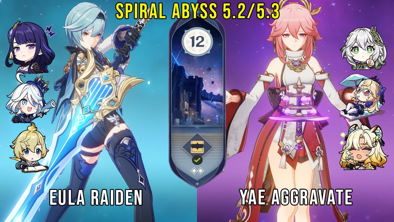 C1 Eula Raiden and C0 Yae Aggravate | Genshin Impact Abyss 5.2/5.3 ...
