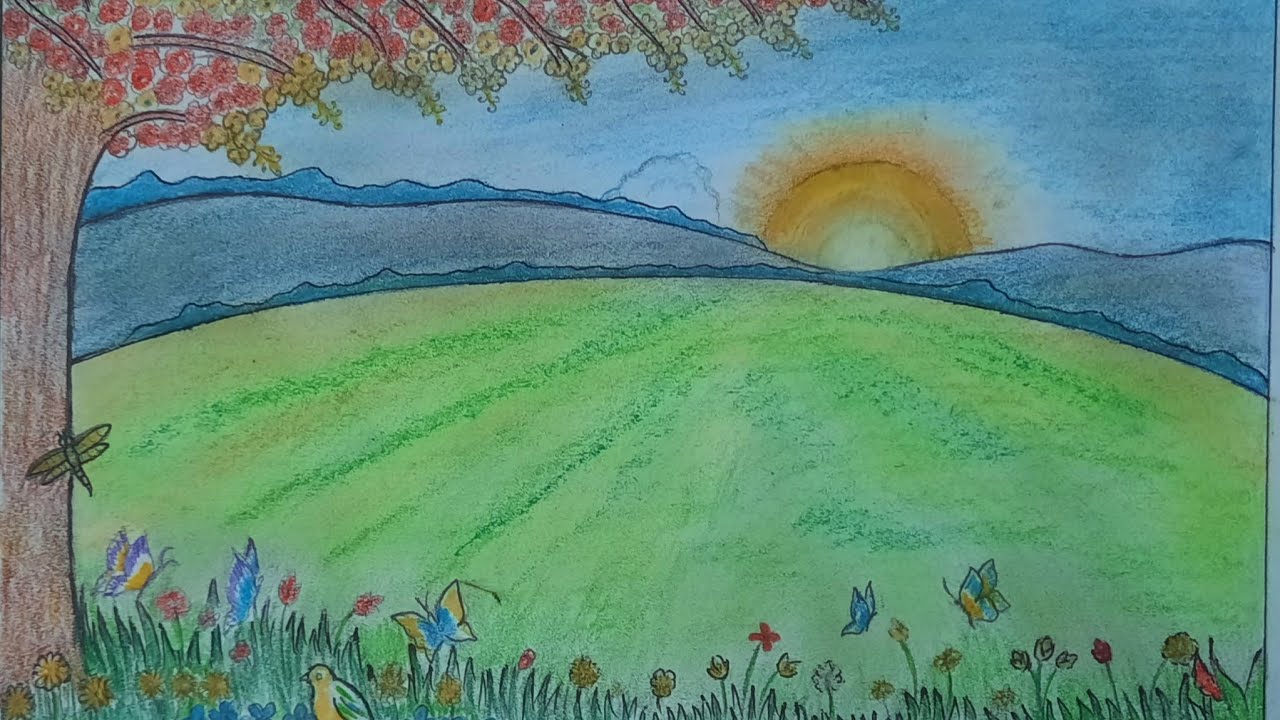 how to Draw scenery/step by step - YouTube