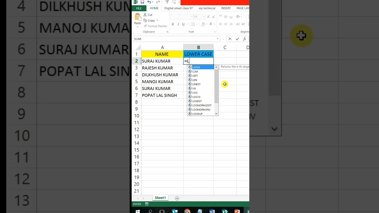 Change Lower Case In Excel Excel Trick Youtube Shorts Excel Shorts Shortsvideo Change Lower Case In Excel Excel Trick Youtube Shorts Excel Shorts Shortsvideo