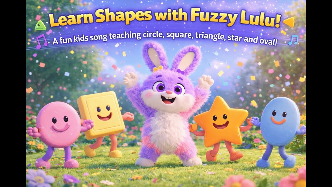Learn shapes with Fuzzy Lulu! A fun kids song teaching circle, square ...