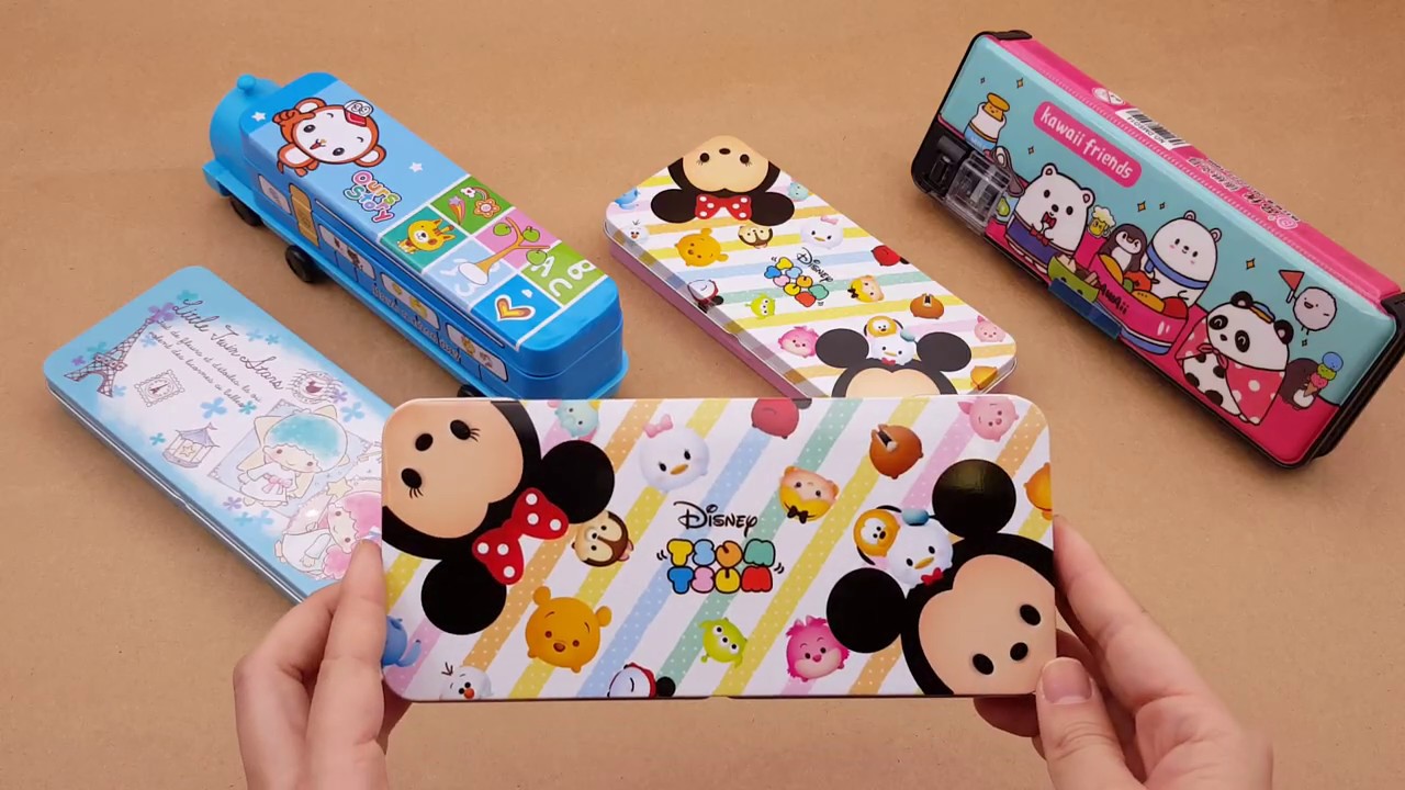 cute colorful Disney character pencil case tin case by Kamio from Japan ...
