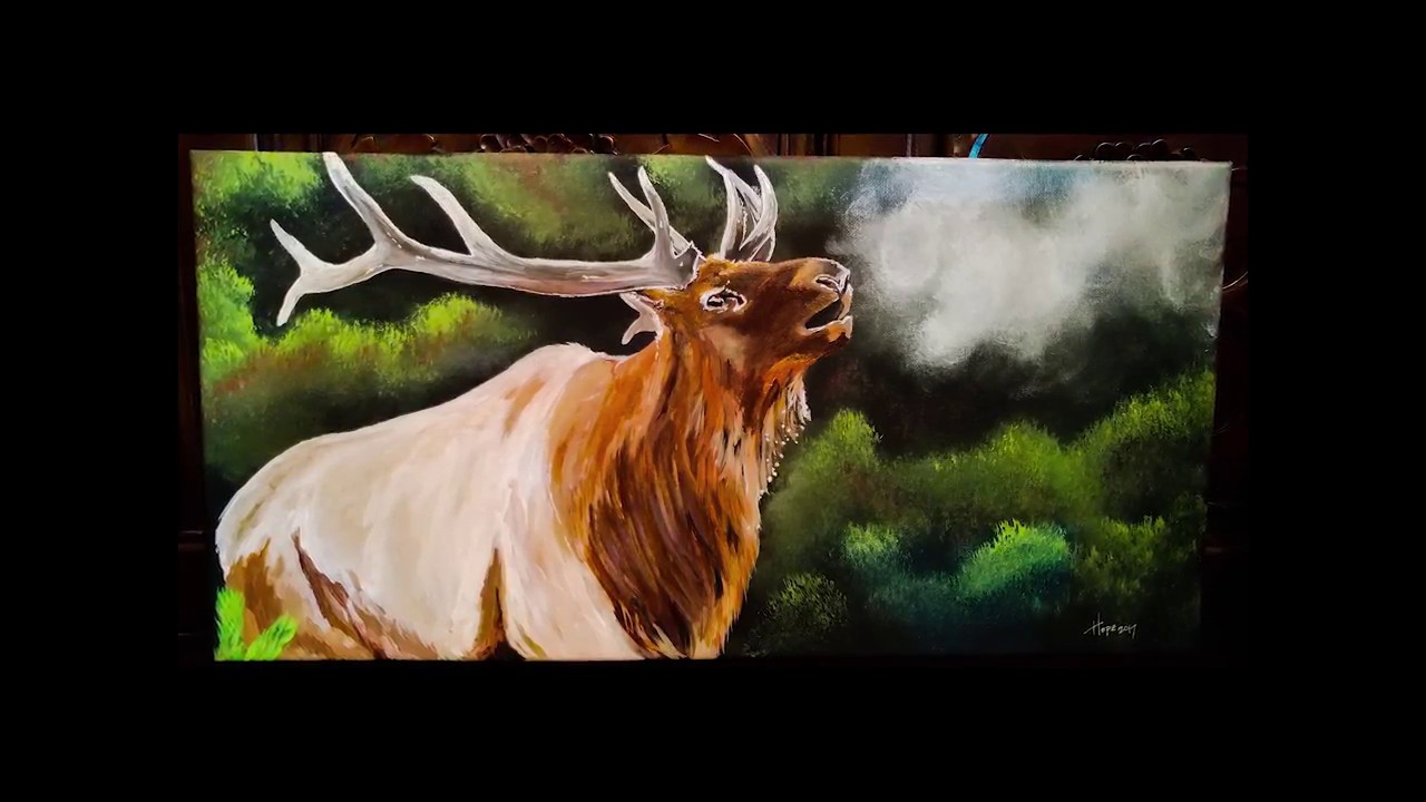 Bugling Bull Elk - Timelapse Painting - YouTube