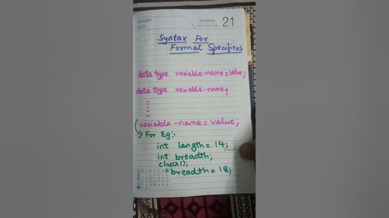 Syntax of Format Specifiers in C programming language with an example || For beginners😊 - YouTube