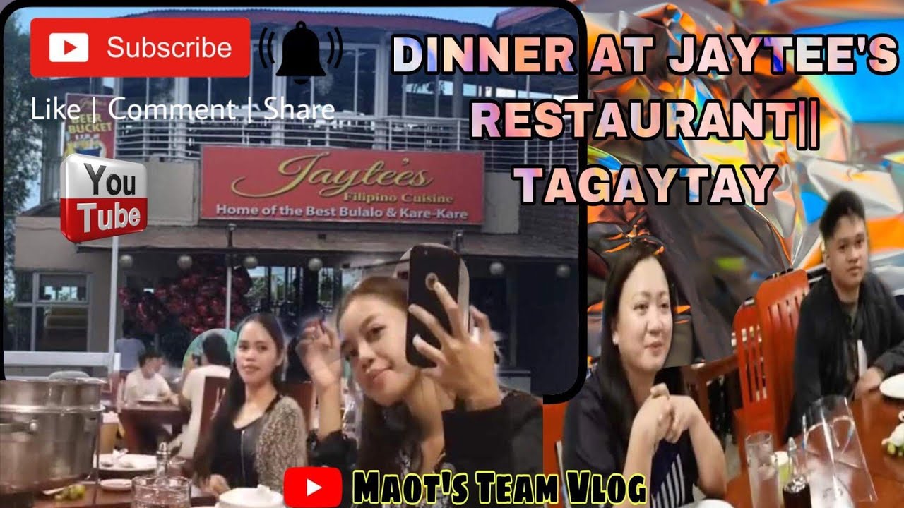 DINNER AT JAYTEE'S RESTAURANT||TAGAYTAY - YouTube