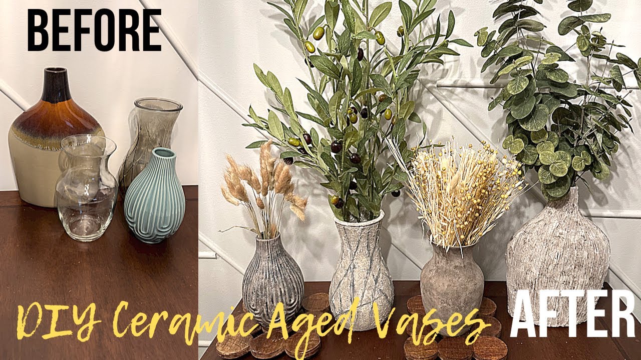 DIY Ceramic Aged Vases on a Budget - YouTube
