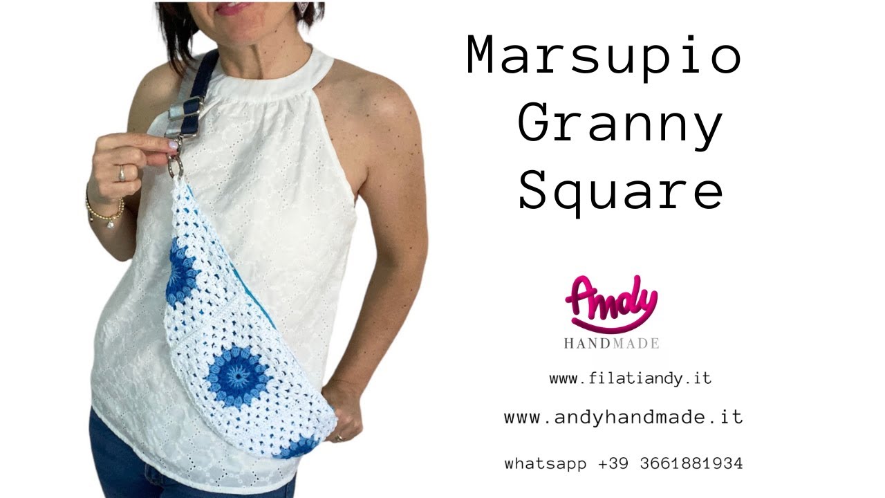 Tutorial marsupio Granny Square Andy Handmade Summer - YouTube
