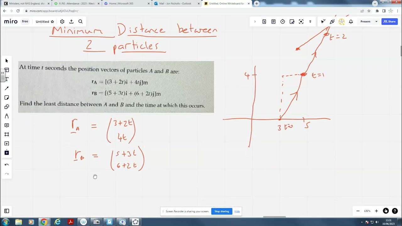 Minimum Distance between two moving objects - YouTube