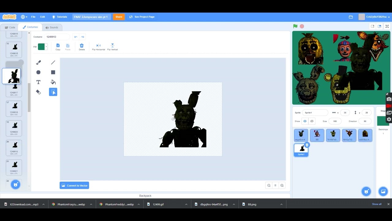How To Make A Fnaf Jumpscare simulator On scratch Ep 2 - YouTube