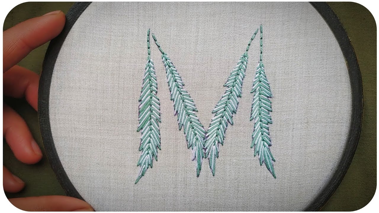Very easy M monogram Embroidery pattern || How to Embroder letters ...