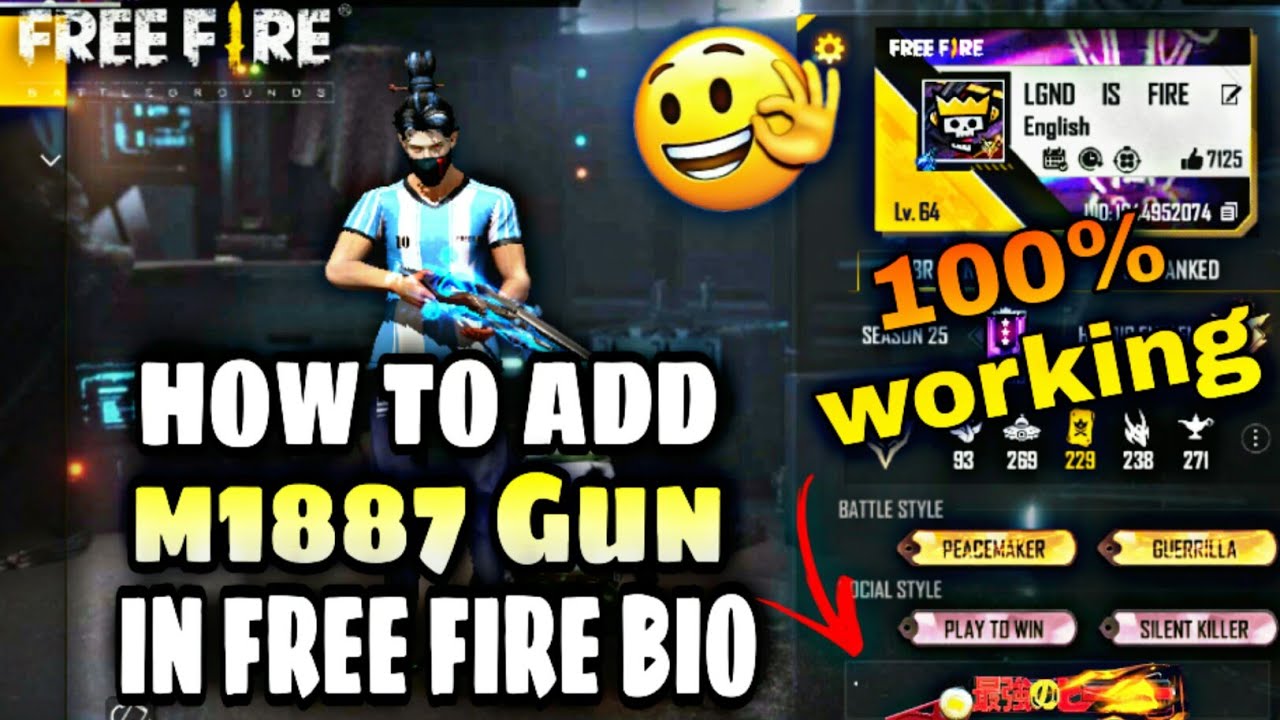 Free Fire M1887 Gun Symbol Bio Signature | Free Fire Best Bio Styles ...