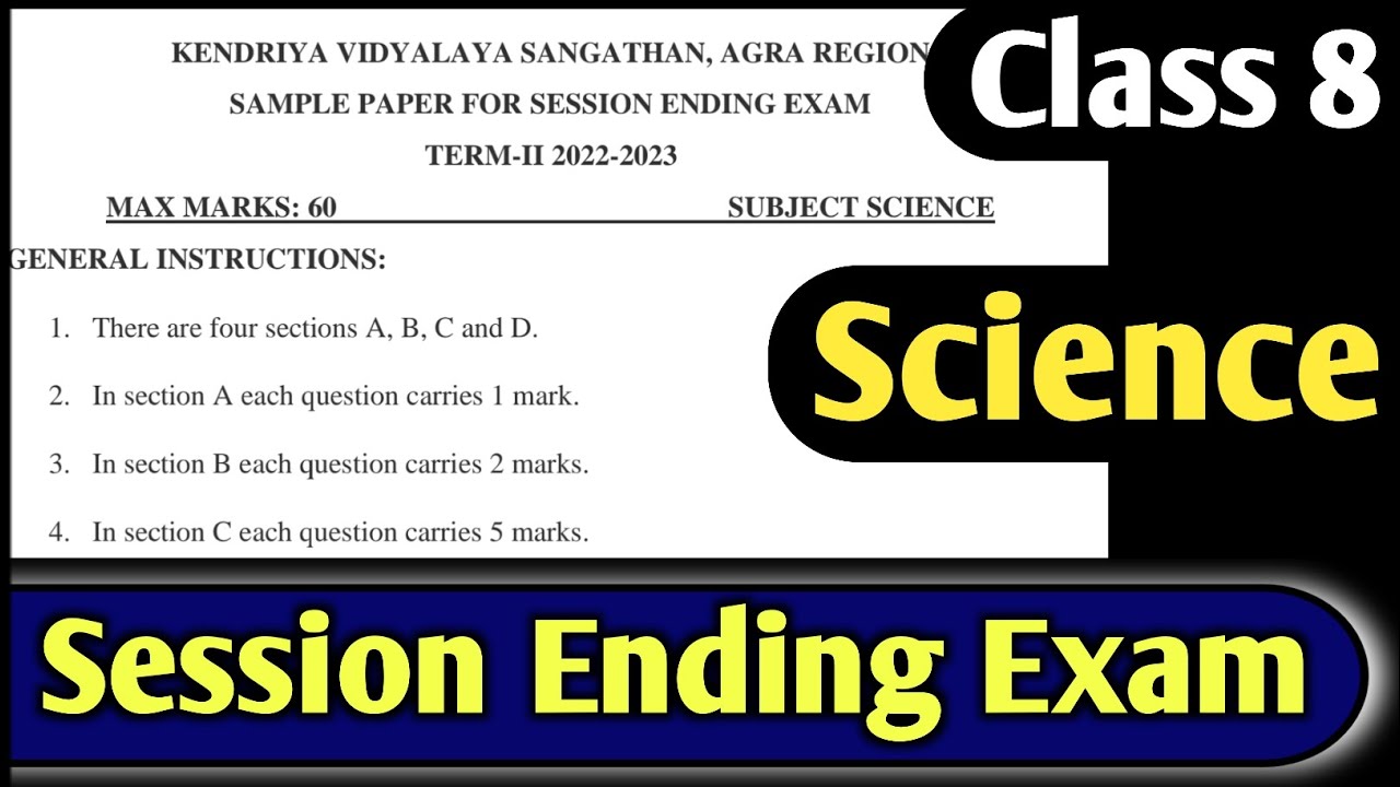 Class 8 Science Sample Paper Session Ending Exam | LearnerzSpy - YouTube