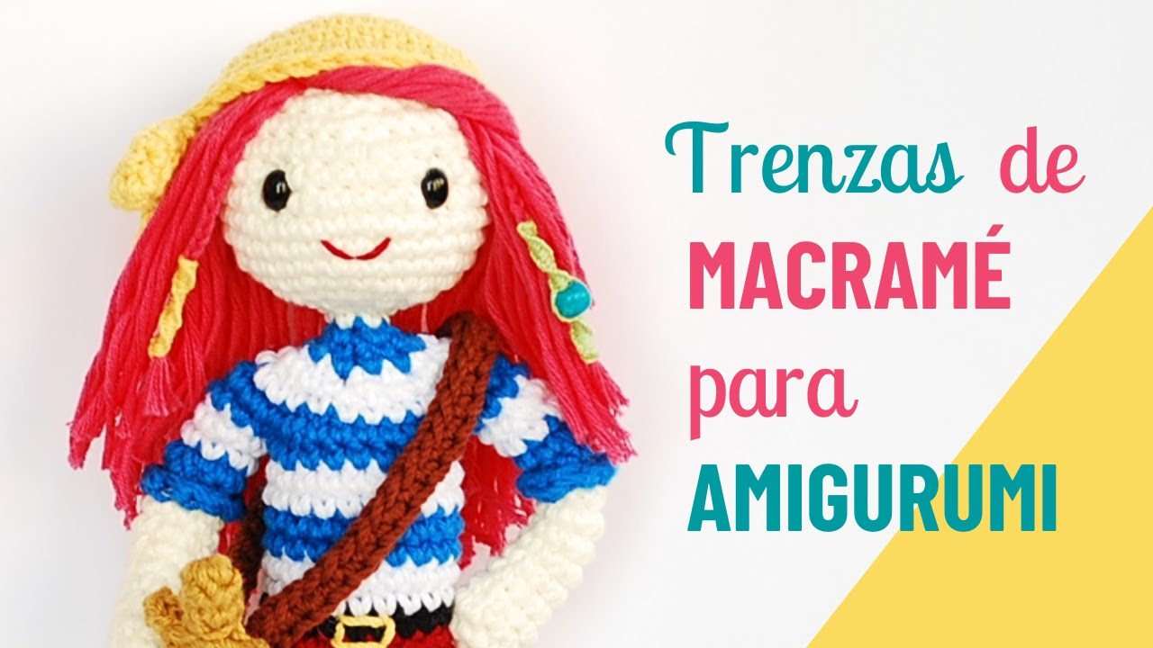 Trenzas de macramé para amigurumi - YouTube
