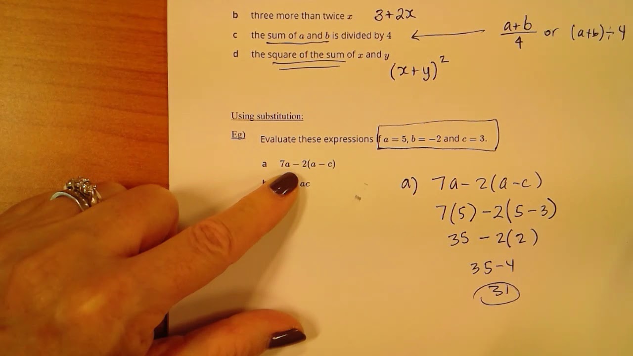 Year 9 2A and 2B Review of Year 8 Algebra - YouTube