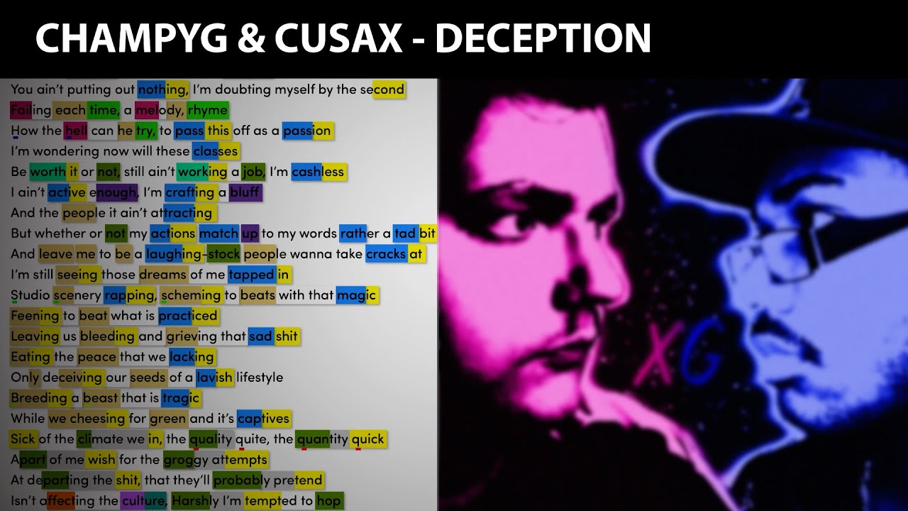 ChampyG & CusaX - Deception [Rhyme Scheme] Highlighted - YouTube