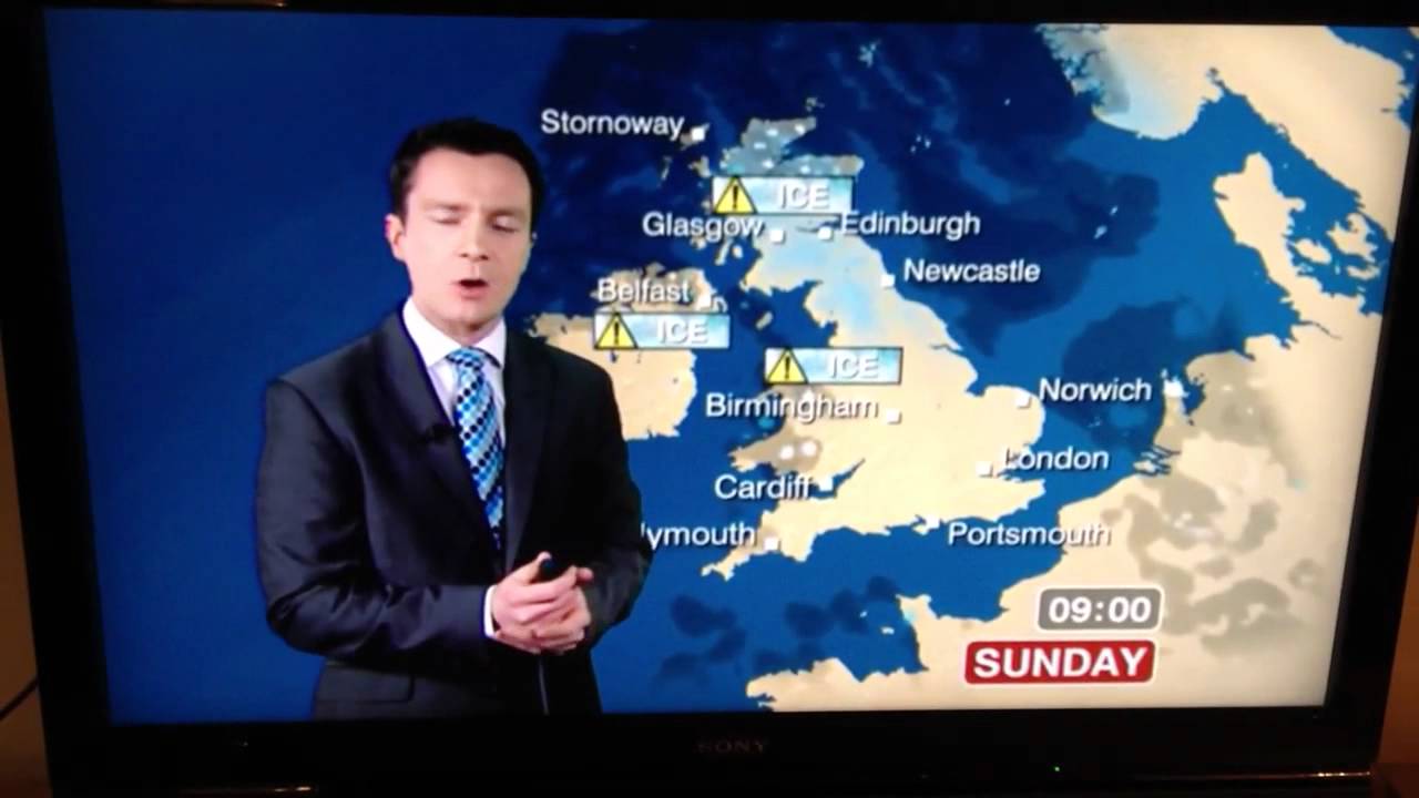 BBC weather man mucks up his lines - YouTube