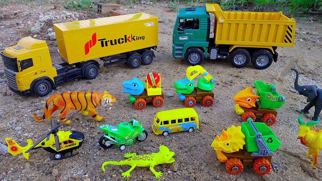 Xe Cẩu Múc Cát , Xe Lửa , Toys Train , Xe Container chở Máy Xúc , Xe ...