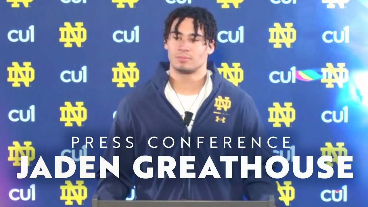 Jaden Greathouse Blue Gold Game Press Conference 4 22 23 Notre Dame